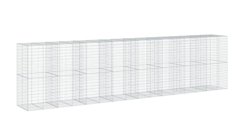 vidaXL Galvanised Iron Gabion Basket with Cover - 800 x 100 x 200cm ...