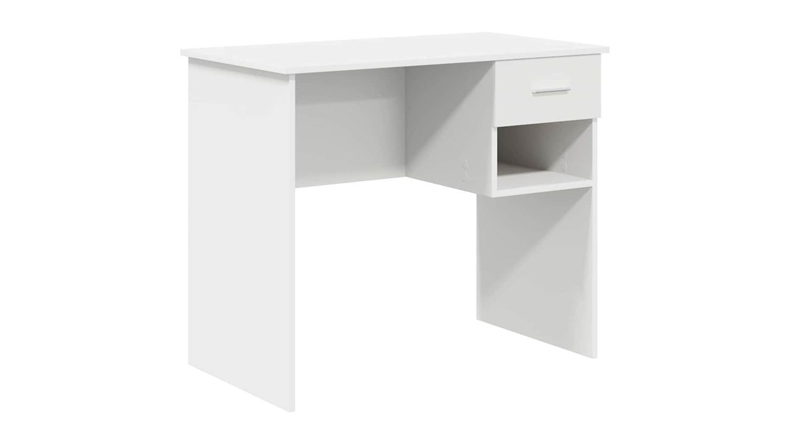 vidaXL White Engineered Wood 90 x 49.5 x 75cm Desk with Drawer | Harvey ...