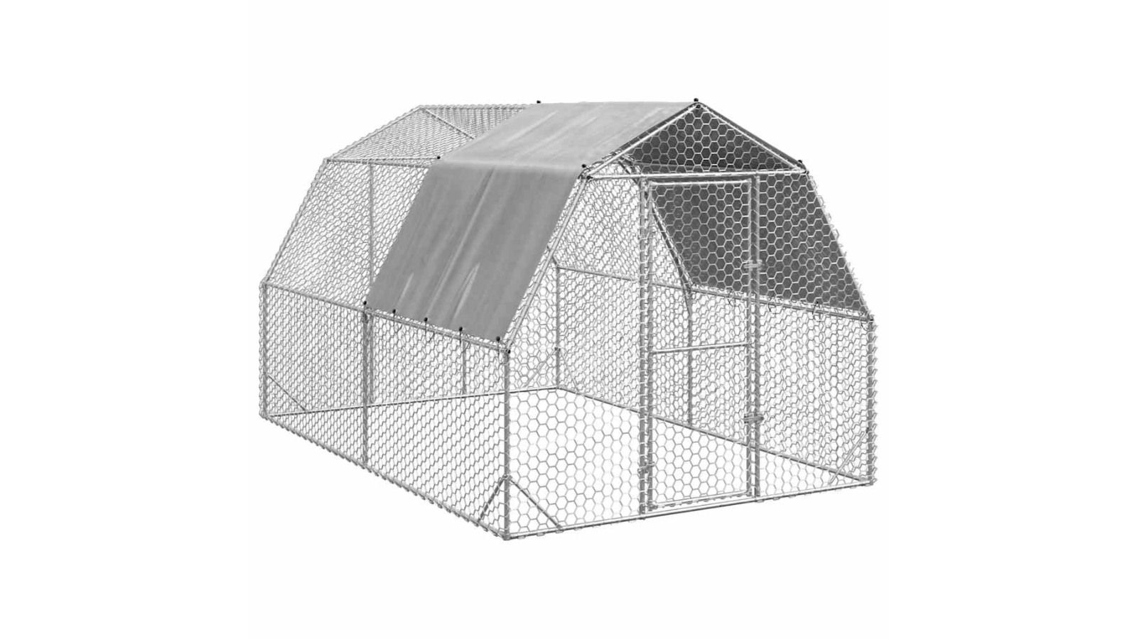 vidaXL 10 SQM Galvanised Steel Chicken Run with Roof - 2.5 x 4 x 2 ...