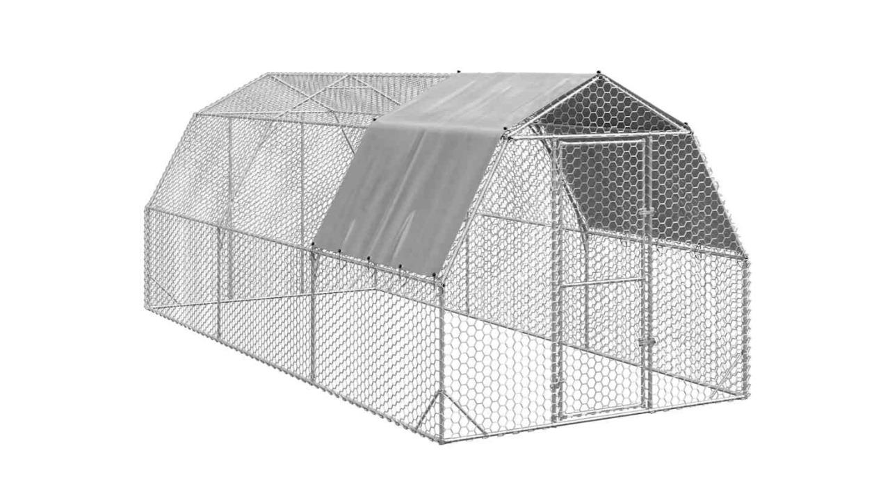 vidaXL Galvanised Steel Chicken Run with Roof - 2.5 x 6 x 2.25metre ...