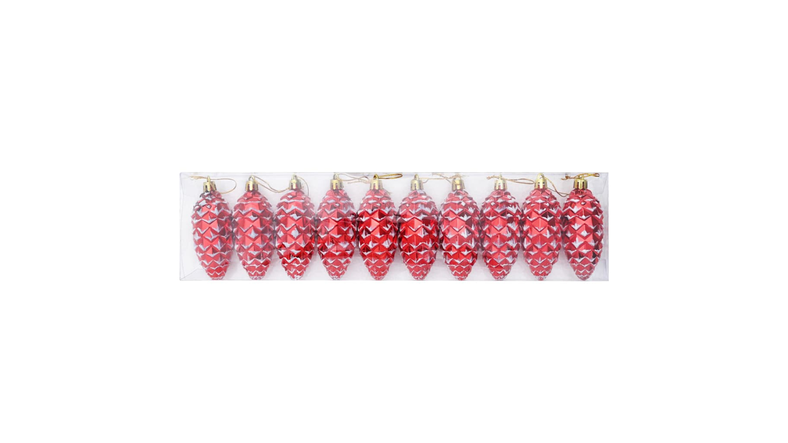 vidaXL 40 Piece Christmas Pine Cone Ball - Red | Harvey Norman