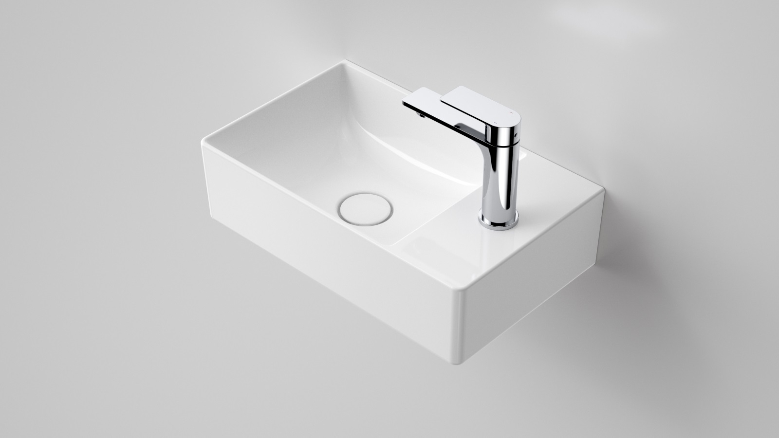 Caroma Urbane II Ceramic Hand Wall Basin with 1 Tap Hole | Harvey Norman