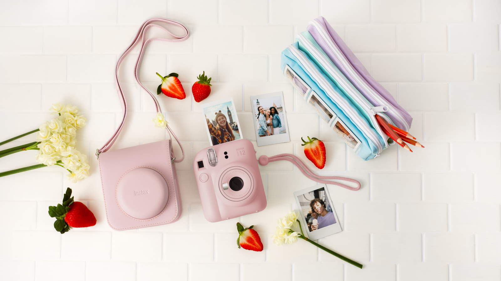 instax mini 12 Instant Photo Kit - Blossom Pink | Harvey Norman