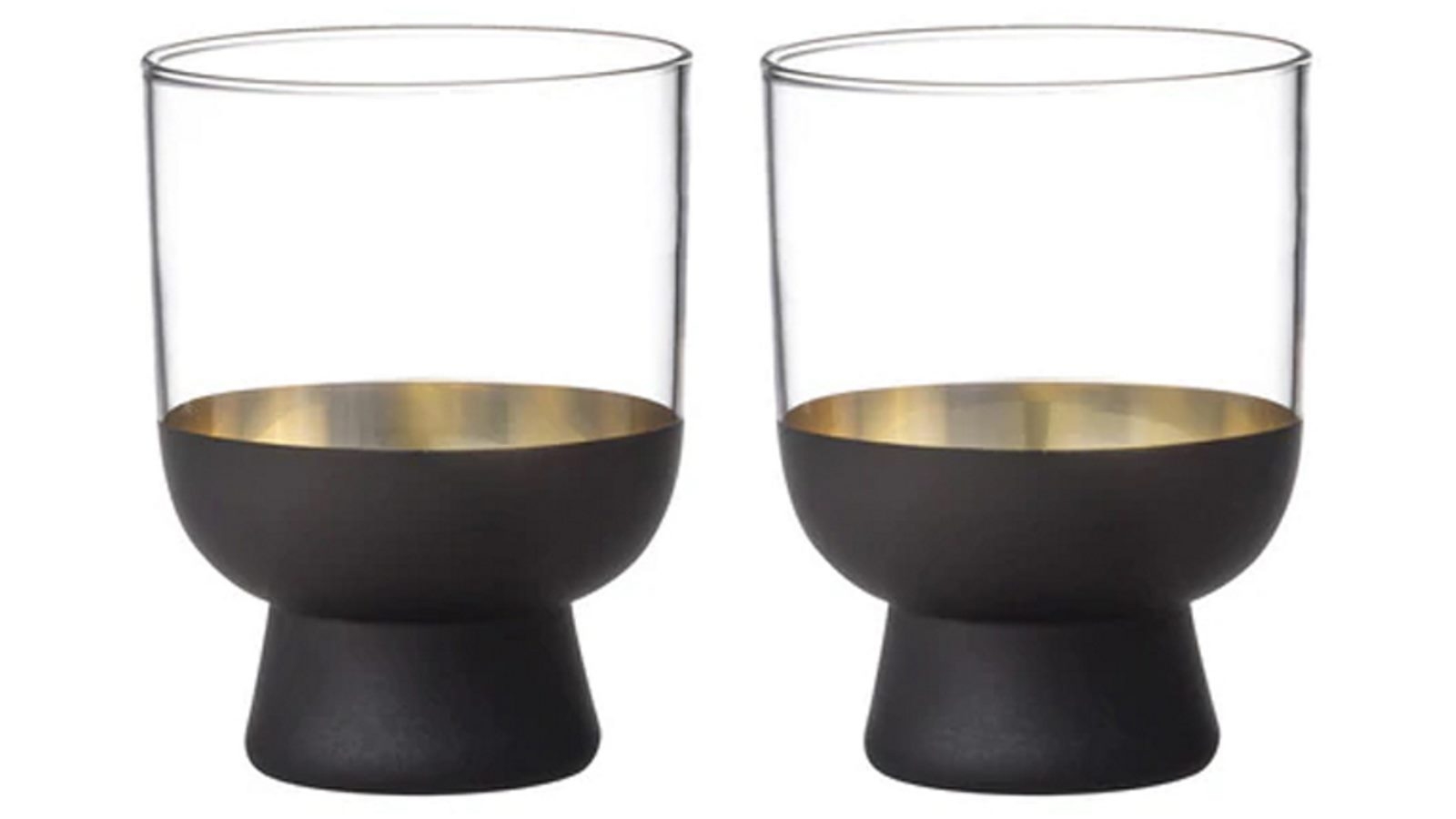 Tempa 2-Pack 240ml Aria Glass Tumblers - Black | Harvey Norman