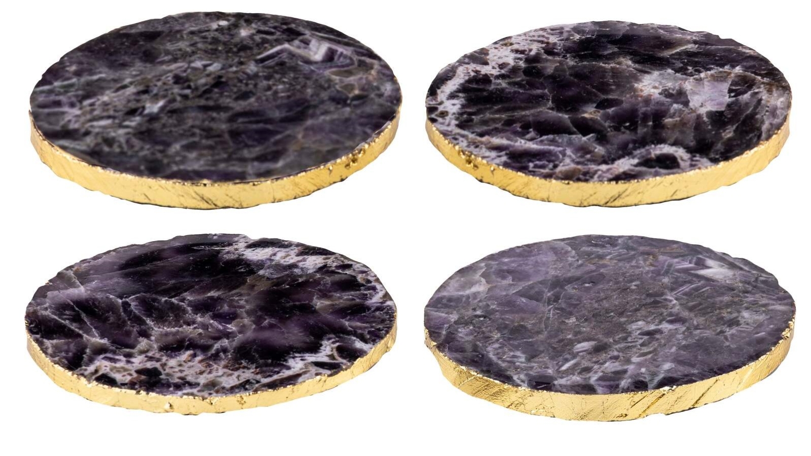 TEMPA Pack of 4 Allira Agate 10cm Coaster - Amethyst | Harvey Norman