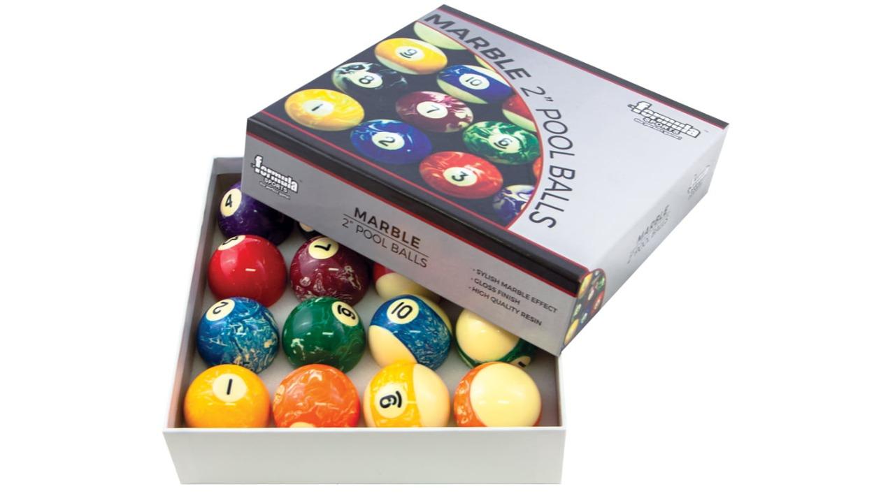 Formula Sports Marble Pool Ball Box Set | Harvey Norman