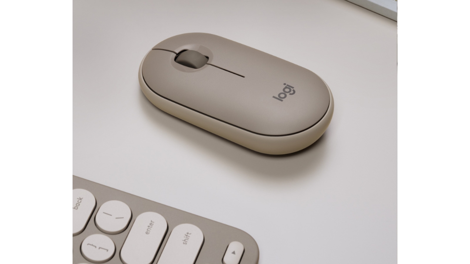 Logitech Pebble M350 Wireless Mouse with Bluetooth - Sand | Harvey Norman