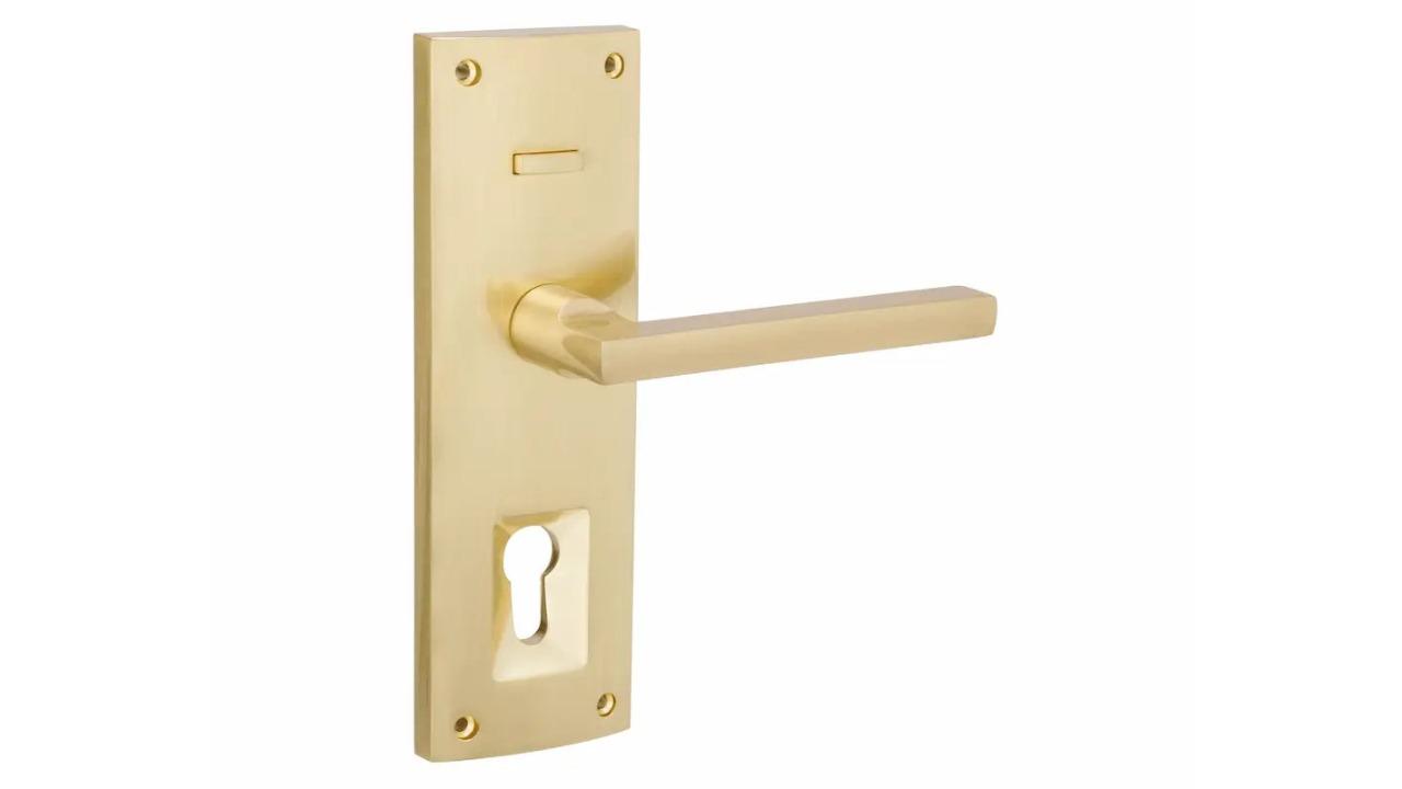 Complete Doors Online Epic Knox Entrance Set - Satin Brass | Harvey Norman