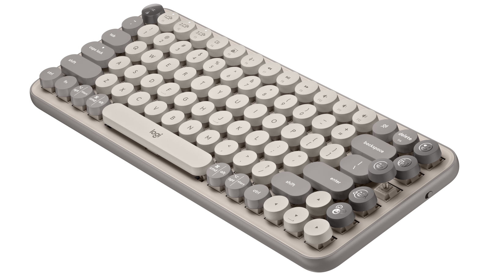 Logitech POP Keys Wireless Mechanical Emoji Keyboard - Sand | Harvey Norman