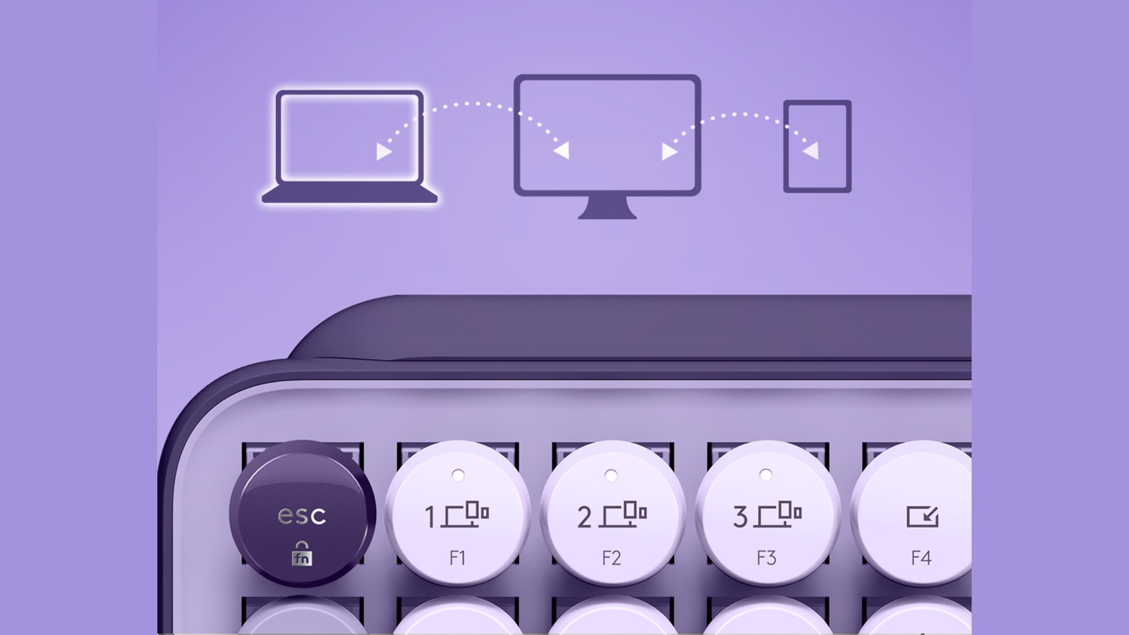 Logitech POP Keys Wireless Mechanical Emoji Keyboard - Lavender ...