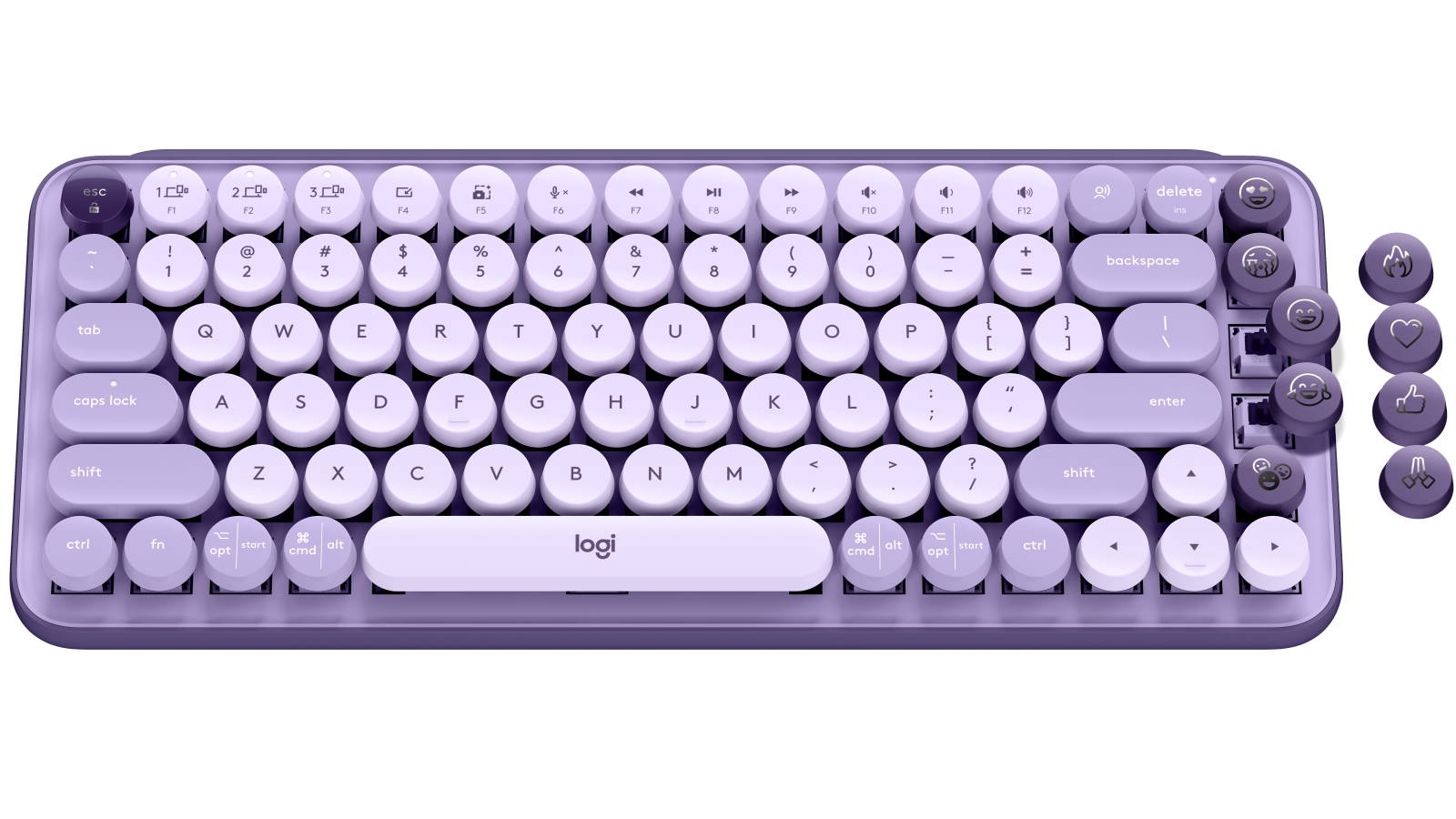 Logitech POP Keys Wireless Mechanical Emoji Keyboard - Lavender ...