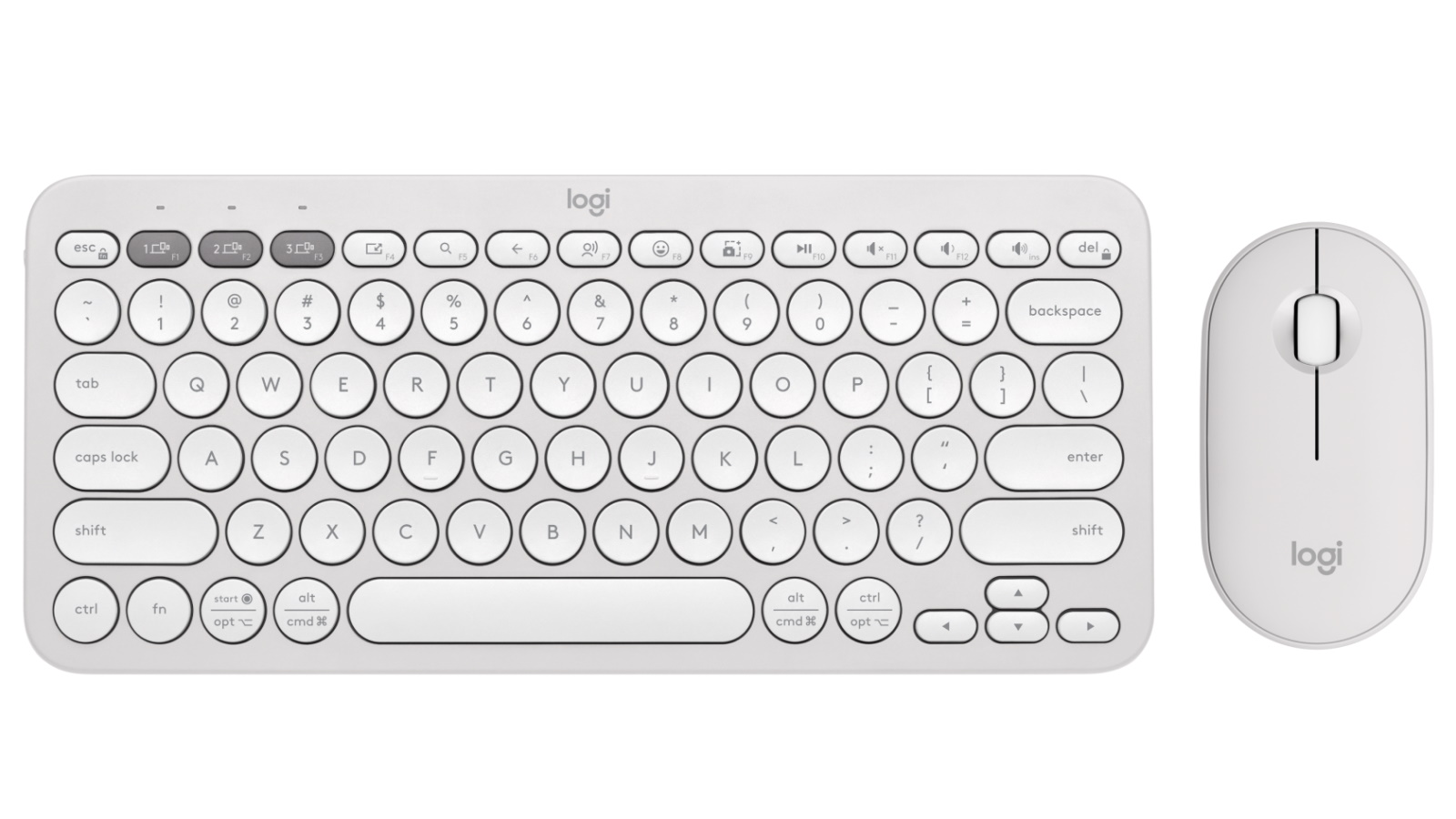 Logitech Pebble 2 Combo - Tonal White | Harvey Norman