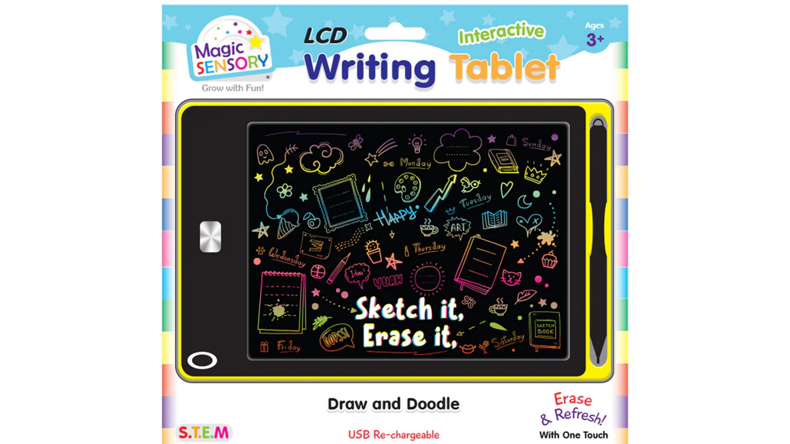Magic Sensory Yellow LCD Writing Tablet | Harvey Norman