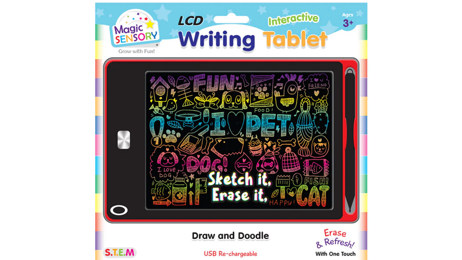 Magic Sensory Red LCD Writing Tablet | Harvey Norman