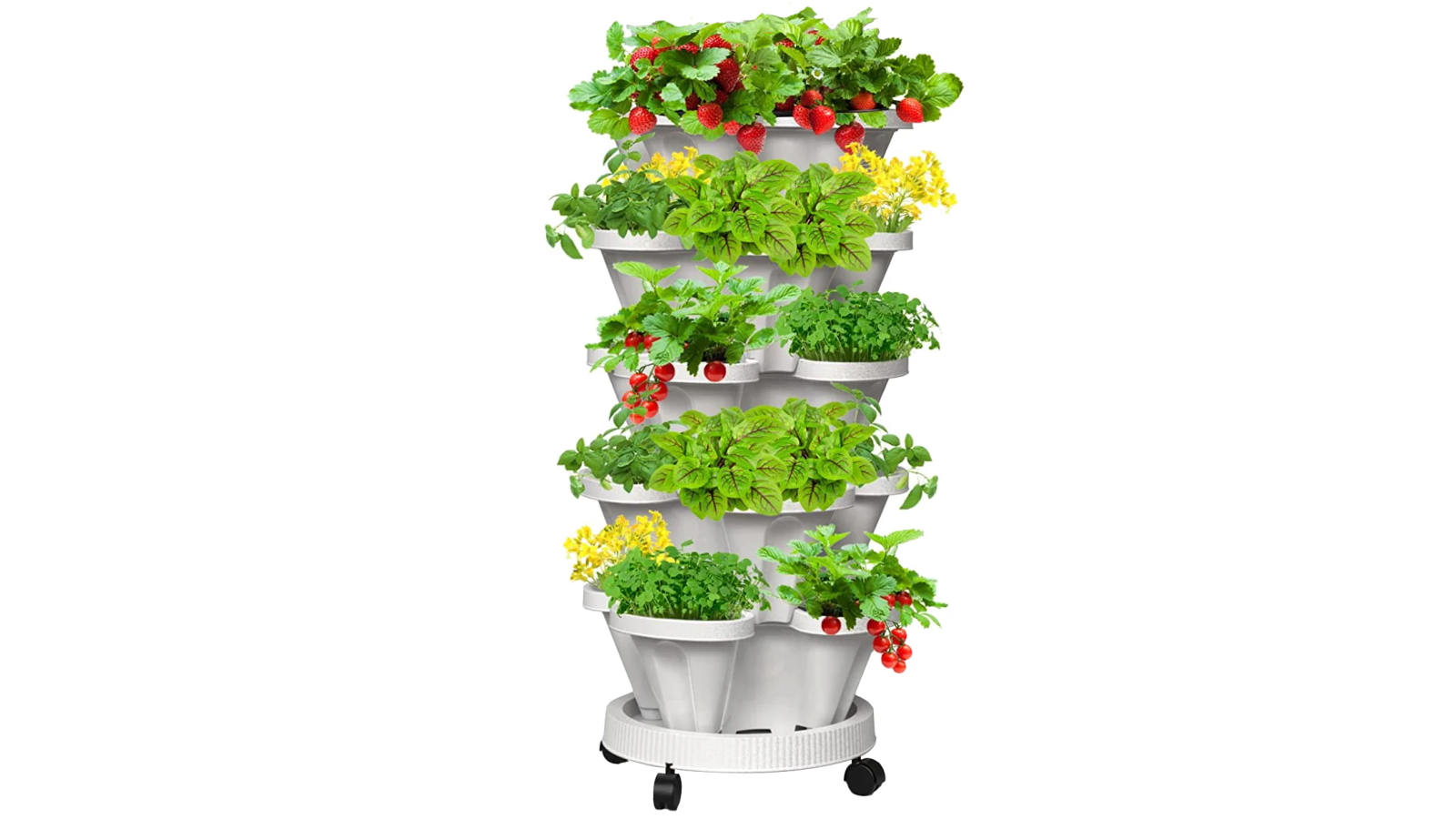 5-Tier Stackable Planters Vertical Garden Stacking Pots for Herb Flower ...