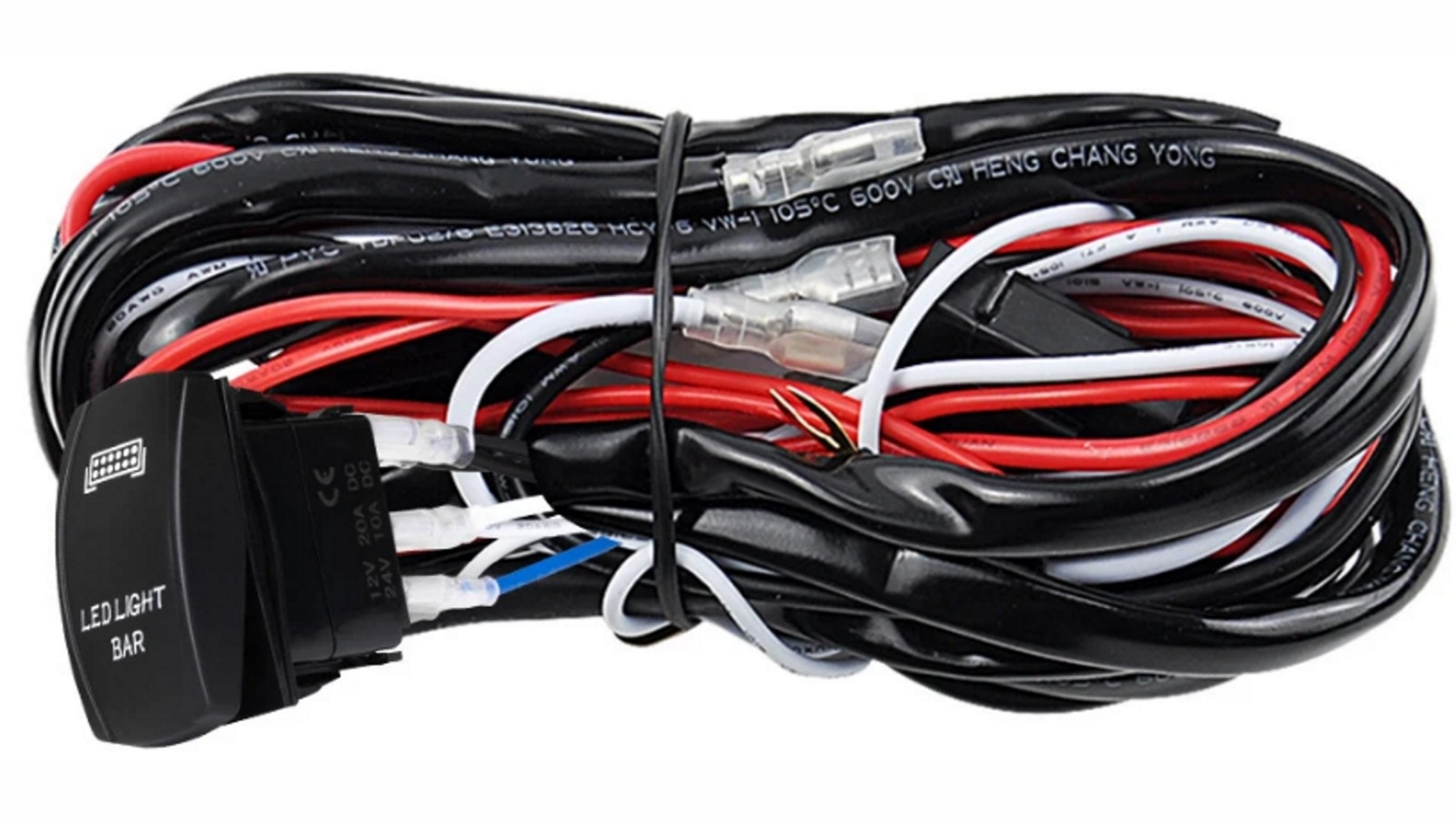 LightFox LED Wiring Loom Harness Kit with Rocker Switch Driving light ...