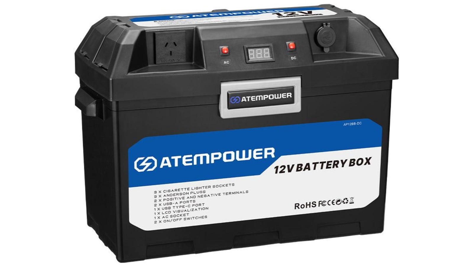 Atem Power Battery Box With Inverter Deep Cycle | Harvey Norman