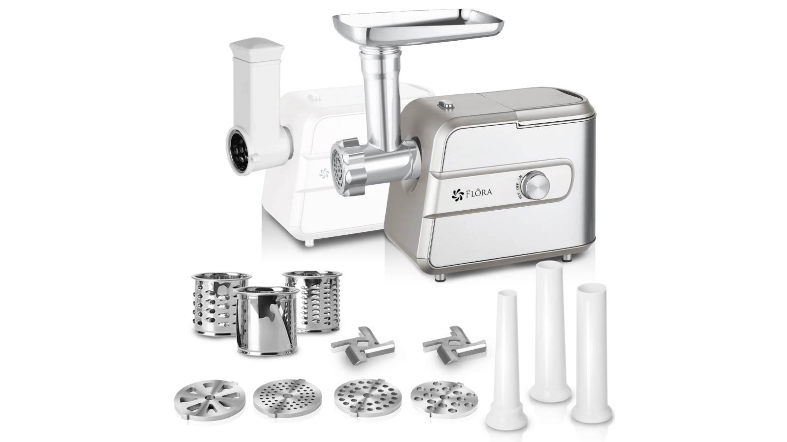 Flora 3-in-1 Multi-Functional Electric Meat Mincer with Slicing and ...