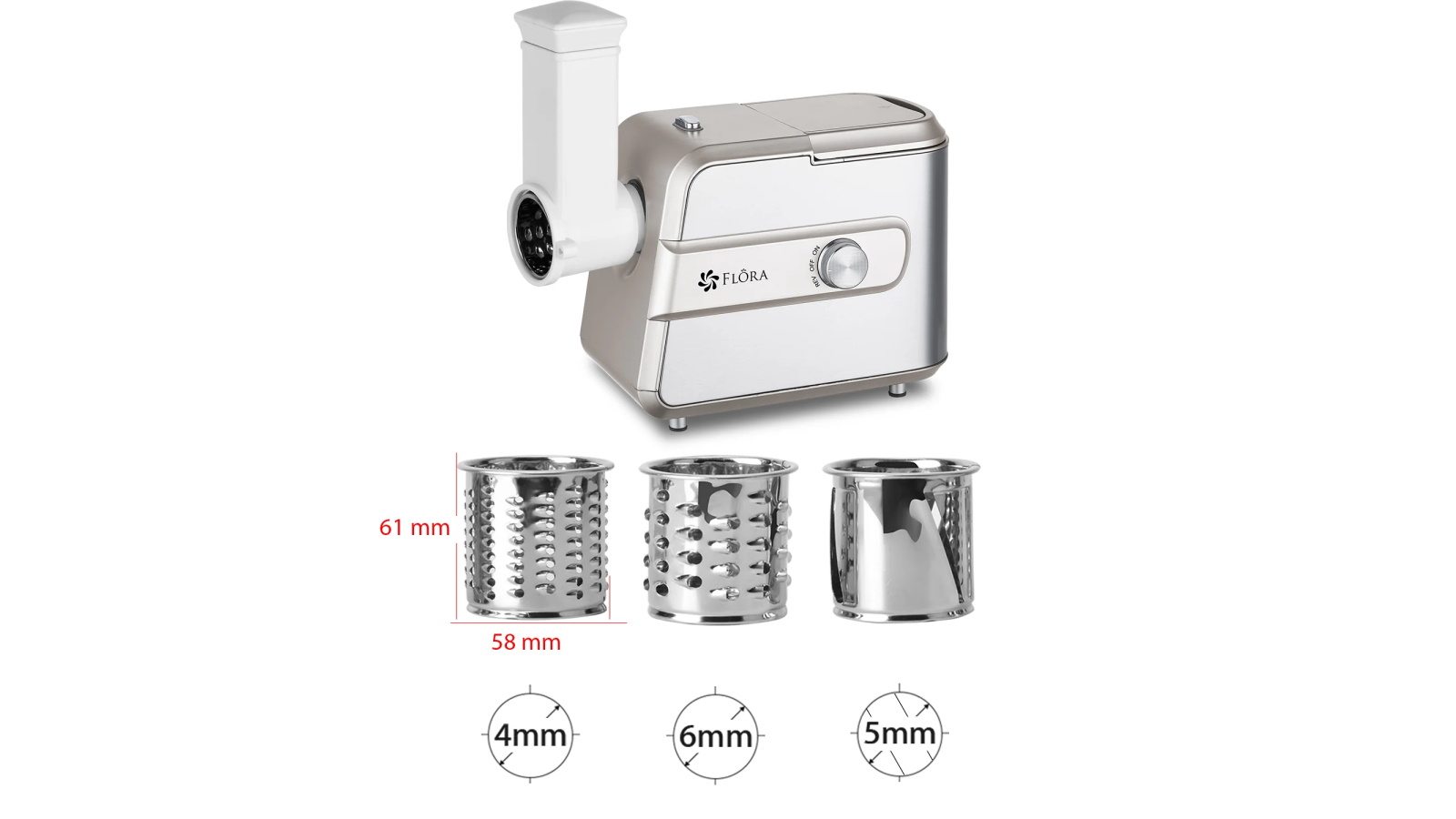 Flora 3-in-1 Multi-Functional Electric Meat Mincer with Slicing and ...