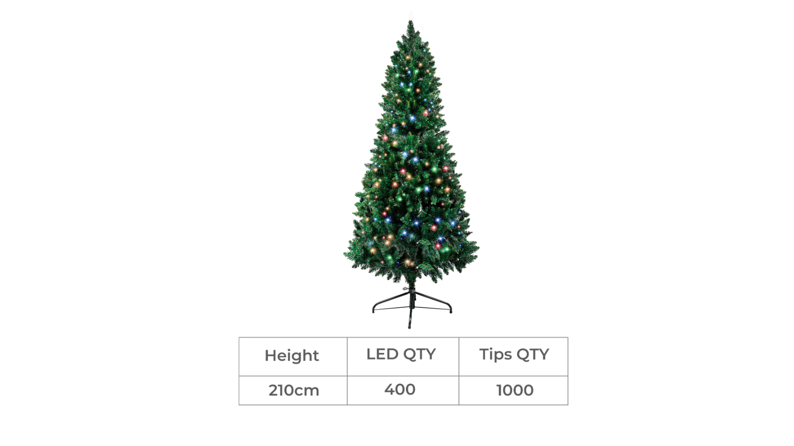Santaco 420 Tip Christmas Tree with 200 Multi-coloured 30V LED Light ...