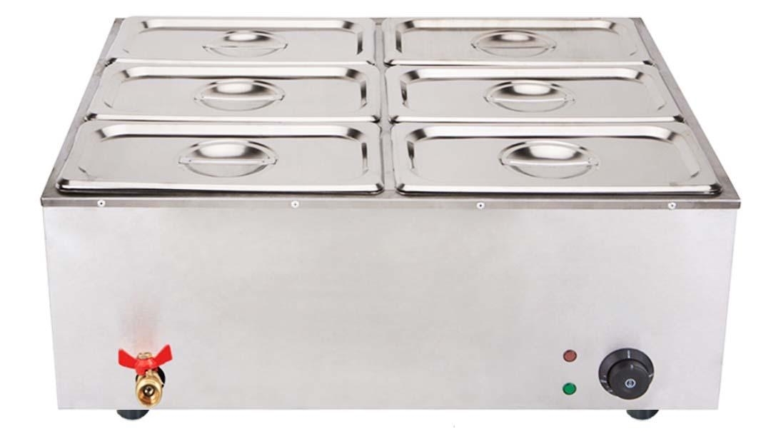 SOGA Stainless Steel 6x 1/3 GN Pan Electric Bain-Marie Food Warmer with ...
