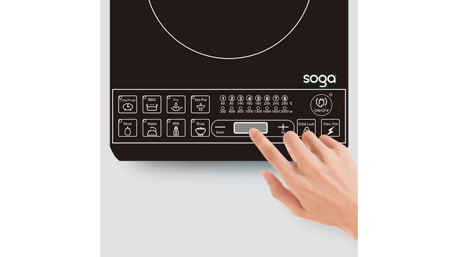 SOGA Electric Smart Induction Cooktop with 34cm Cast Iron Induction ...