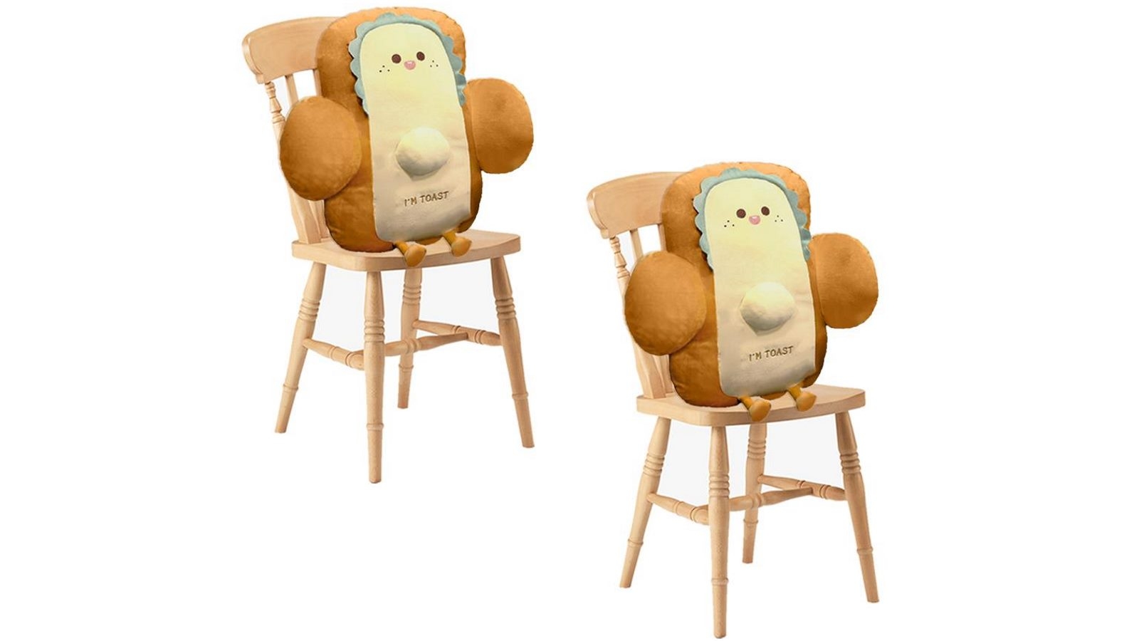 Soga Set of 2 58cm Cute Face Toast Bread Cushion | Harvey Norman