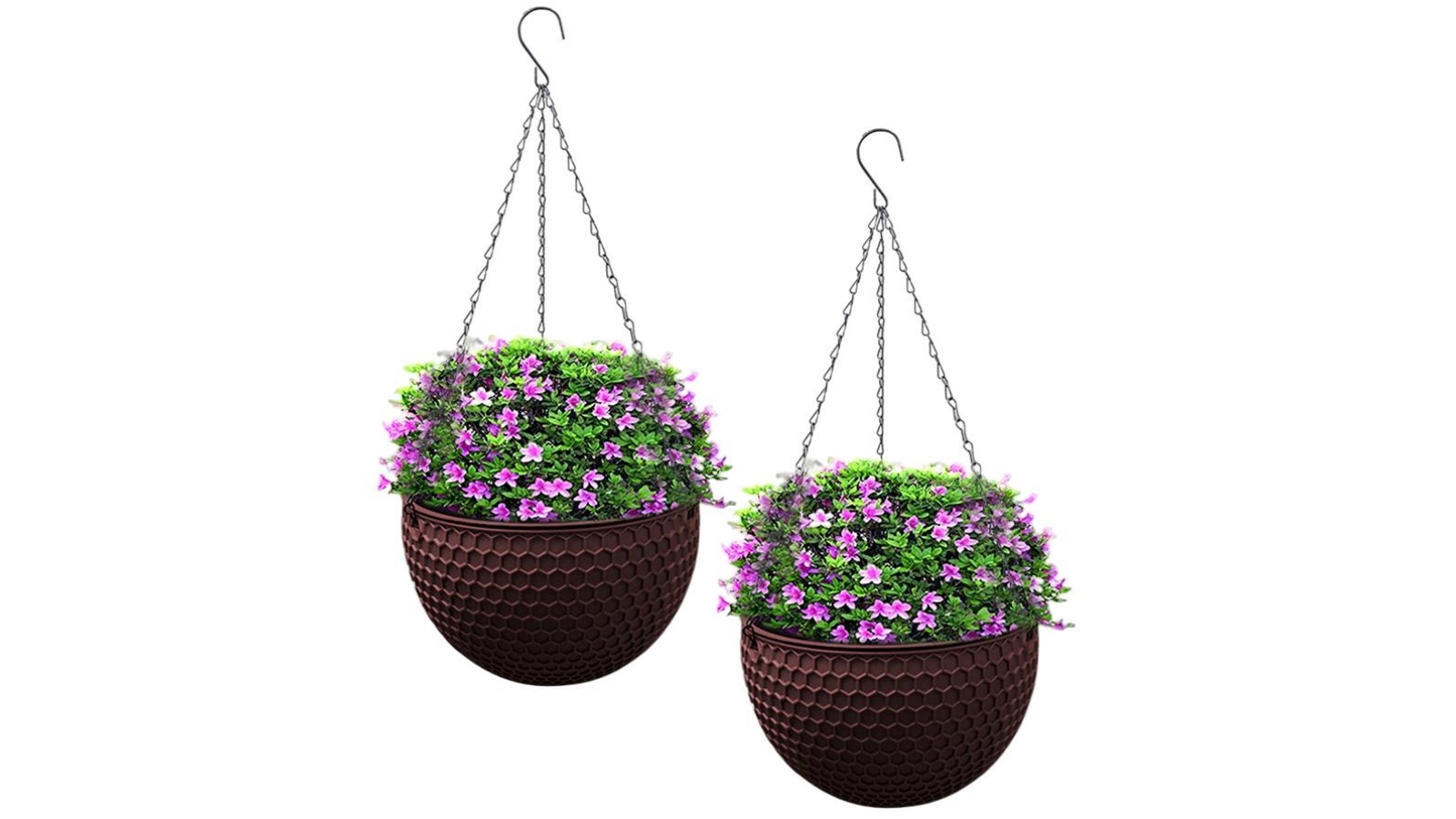 Soga 2 Piece Small Hanging Resin Flower Pot - Coffee | Harvey Norman
