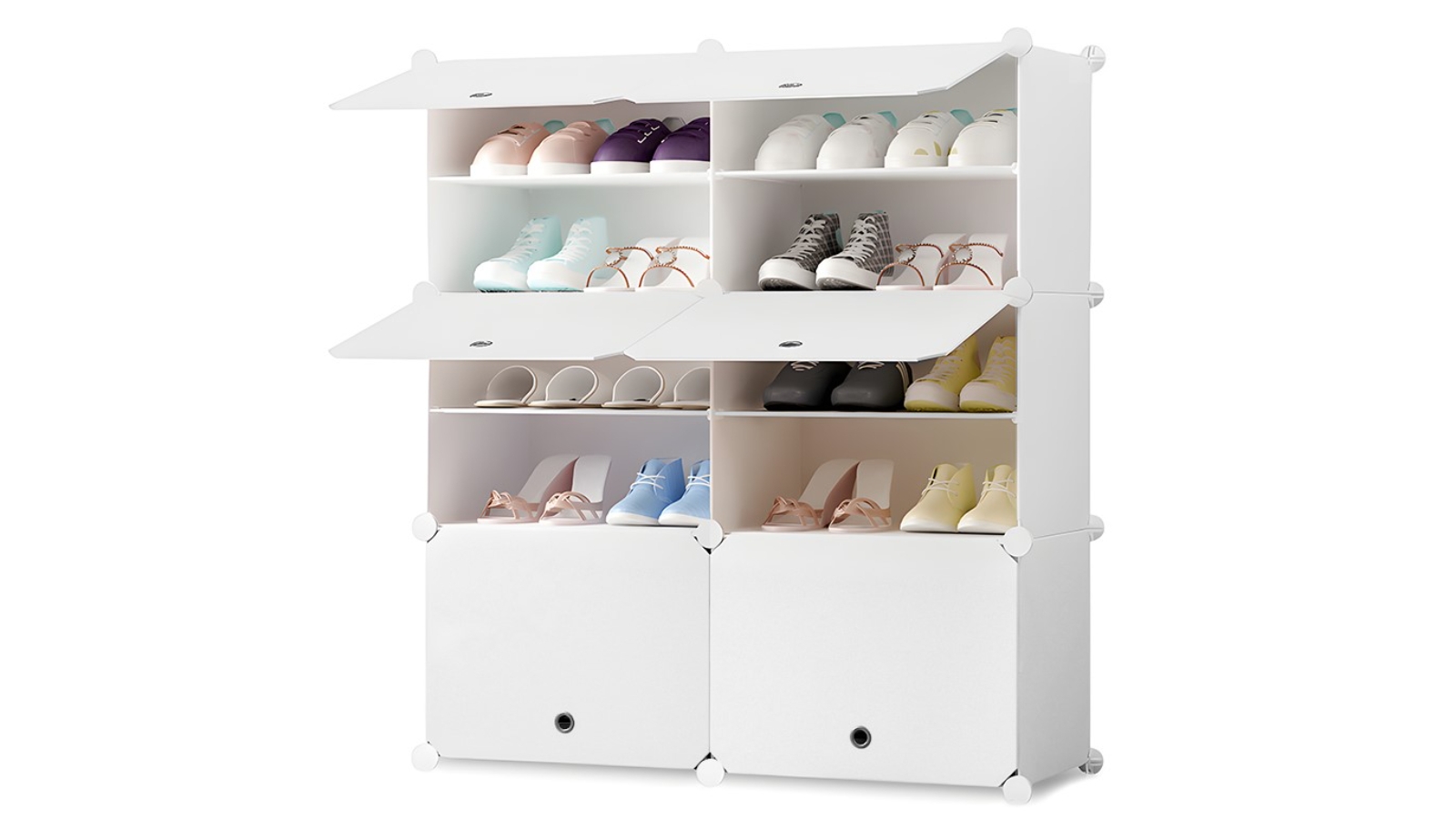 Soga 5 Tier 2-Column Portable Shoe Rack Organizer Stand Cabinet ...