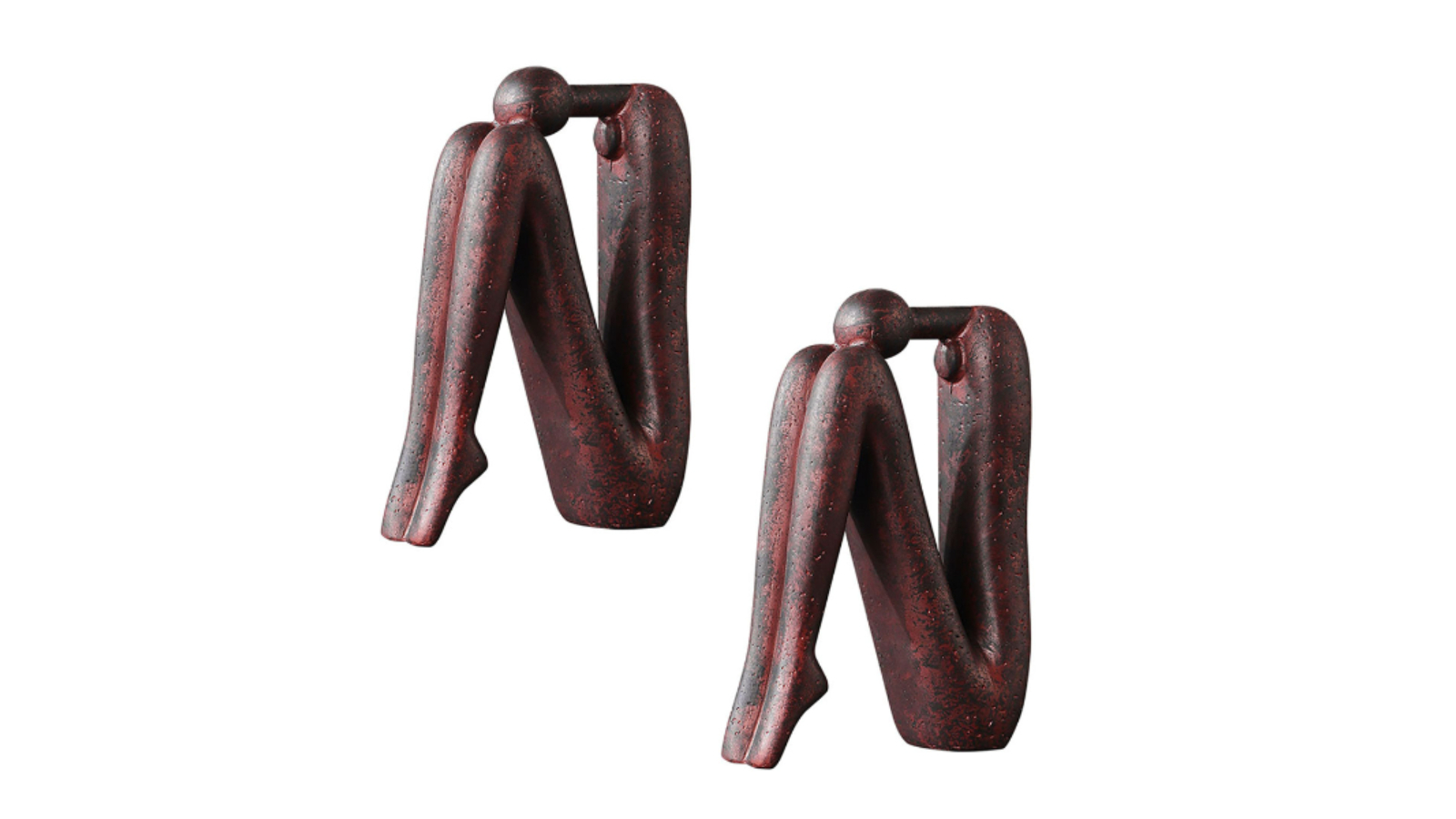 Soga 2 Piece Round Head Modern Stickman Resin Statue Ornament - 13 x ...