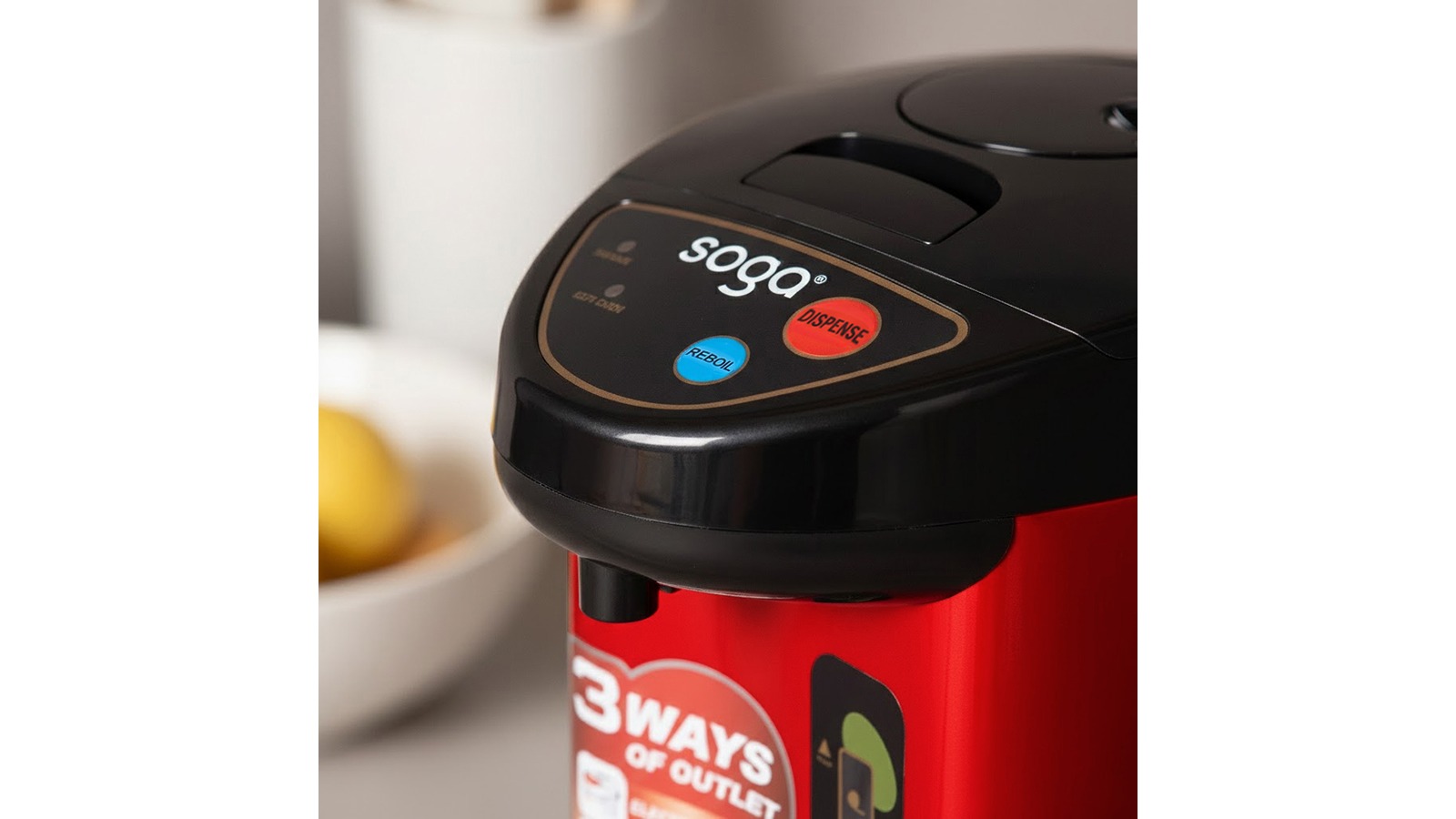 Soga 2 Piece Red Stainless Steel Electric Thermal Pot with 3 Dispensing ...