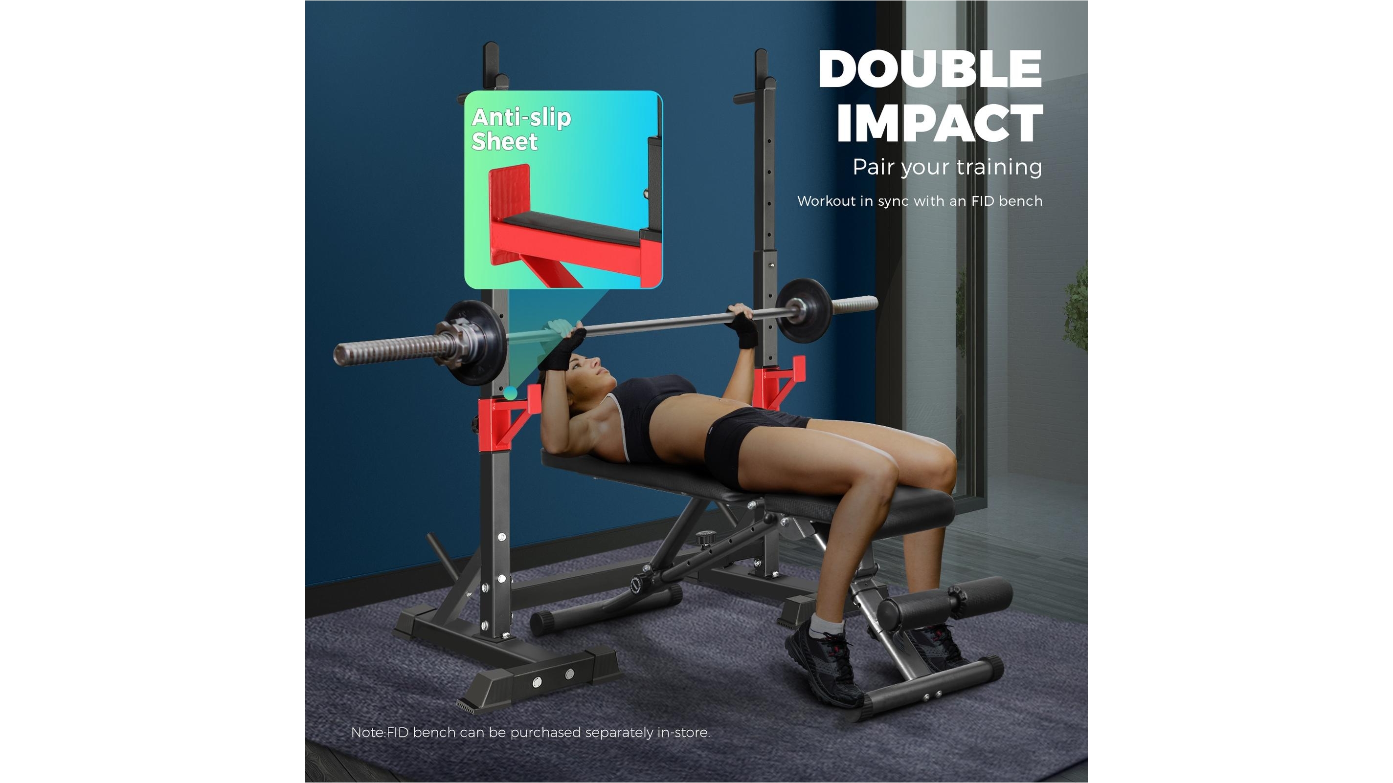 Finex Squat Rack Adjustable Barbell Rack | Harvey Norman