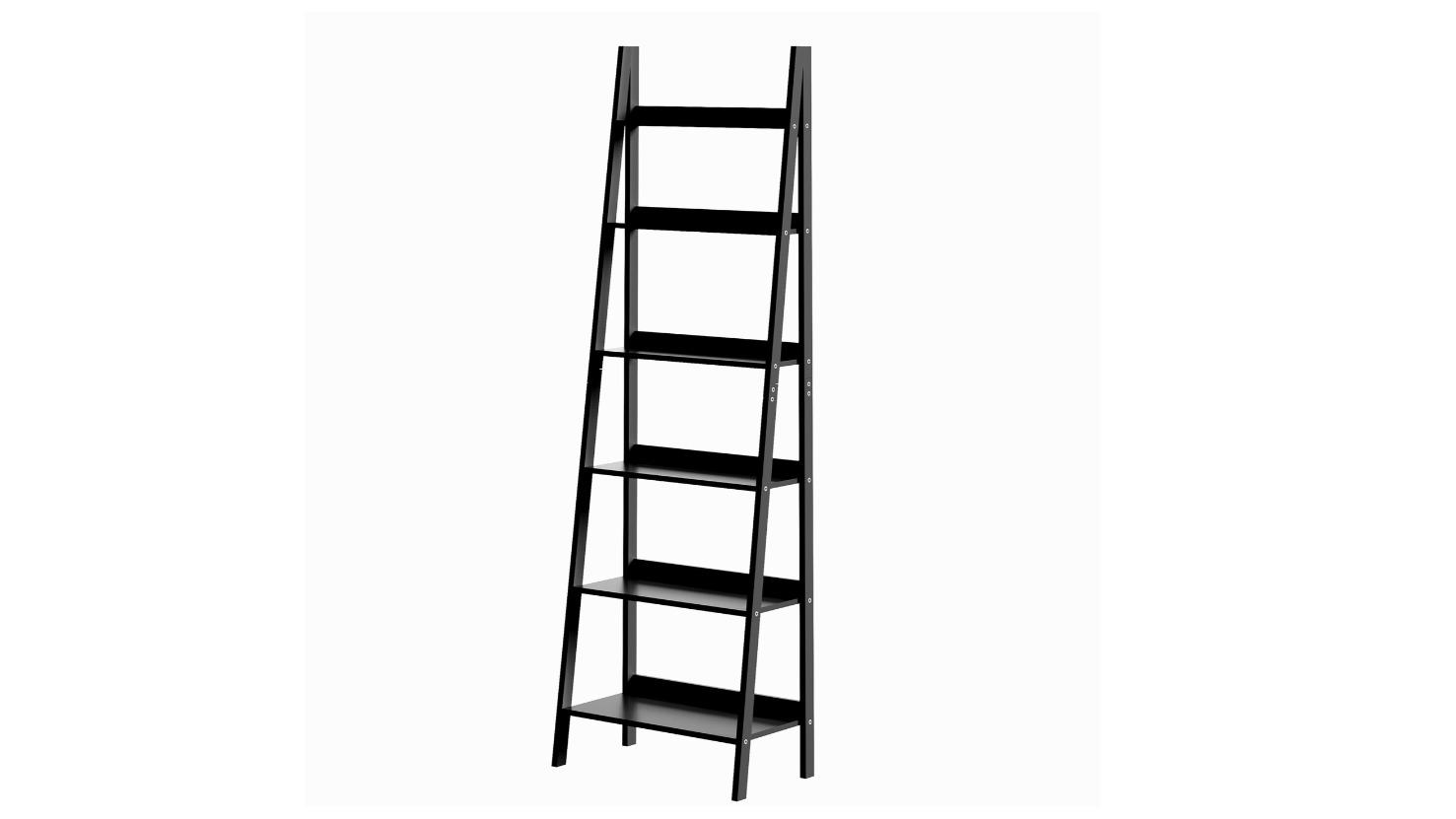 Oikiture 6-Tier Corner Ladder Shelf Rack - Black | Harvey Norman