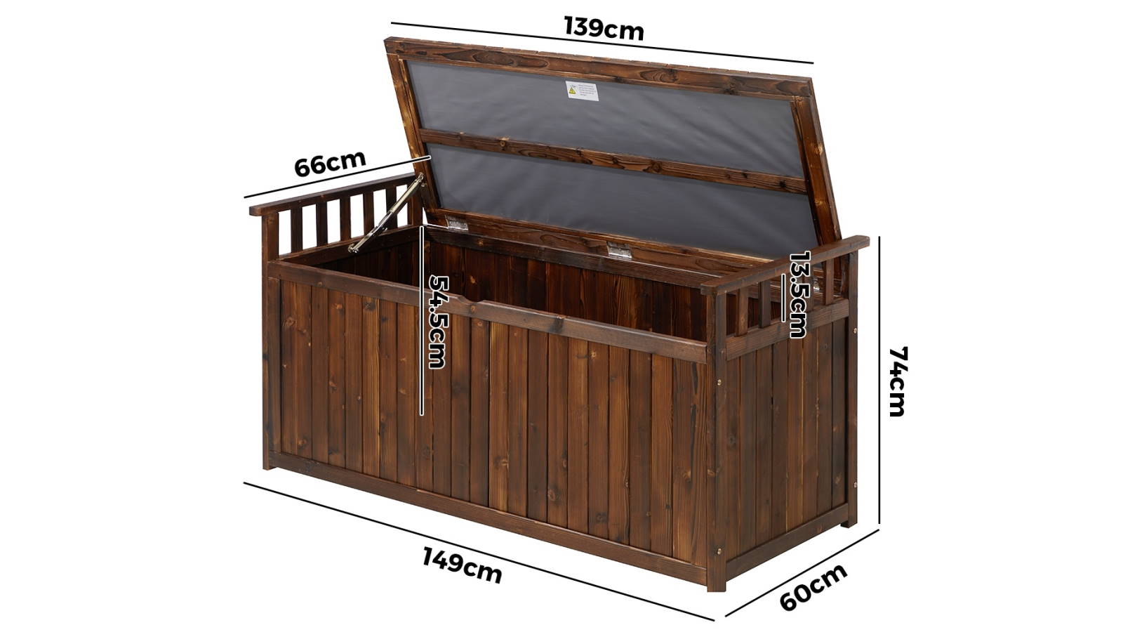 Livsip 500L Outdoor Storage Bench Box - Charcoal | Harvey Norman