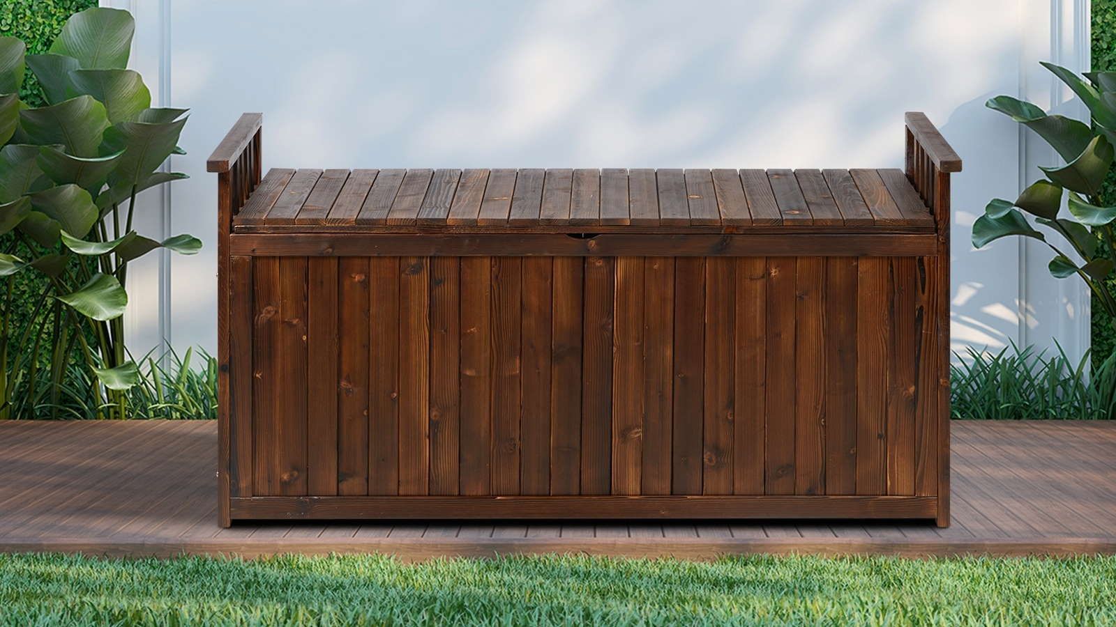 Livsip 500L Outdoor Storage Bench Box - Charcoal | Harvey Norman