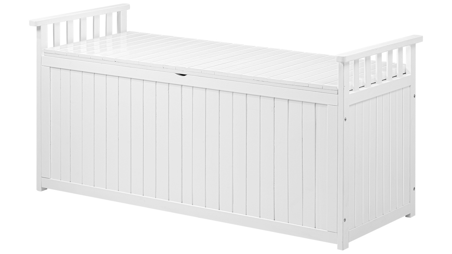 Livsip 500L Outdoor Storage Bench Box - White | Harvey Norman