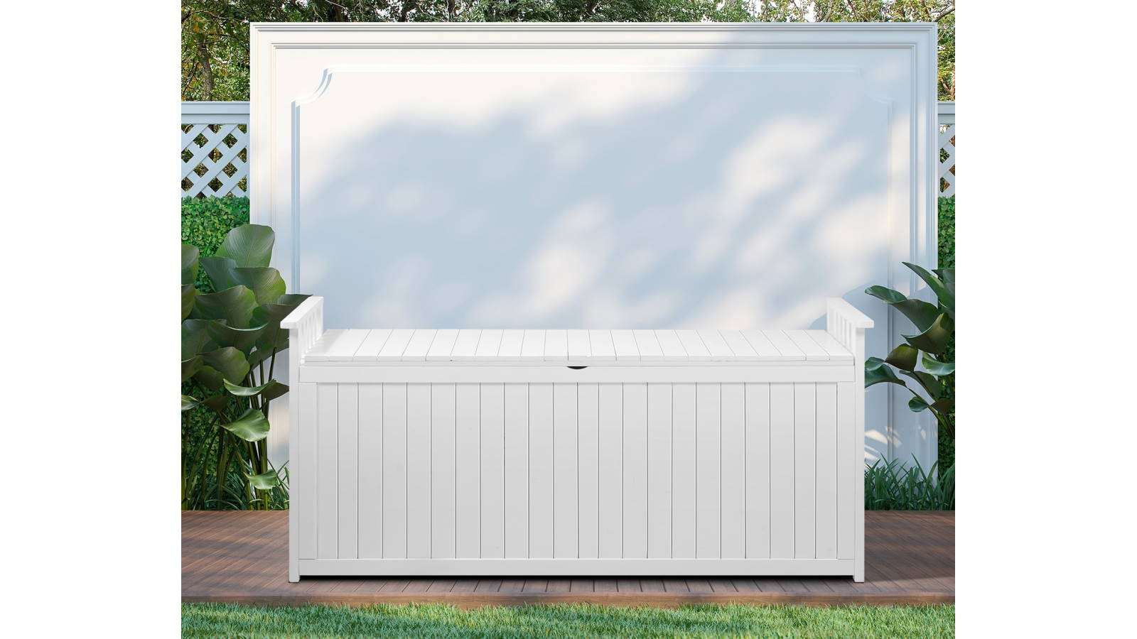 Livsip 500L Outdoor Storage Bench Box - White | Harvey Norman