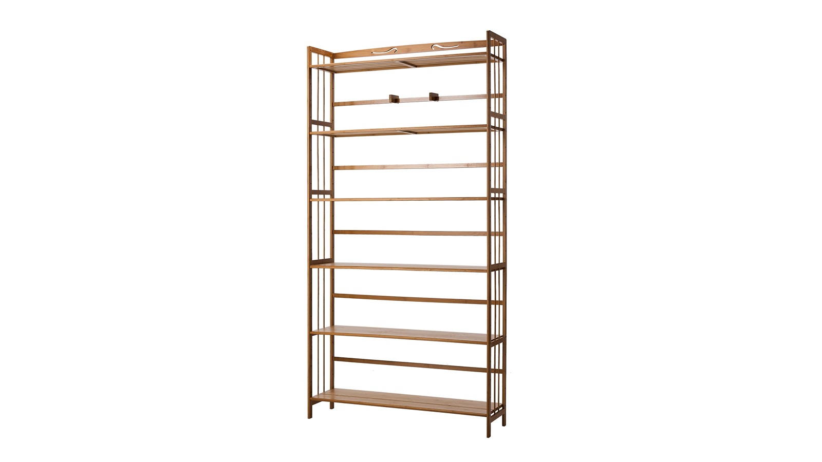 Oikiture 6-Tier Adjustable Bamboo Bookcase | Harvey Norman