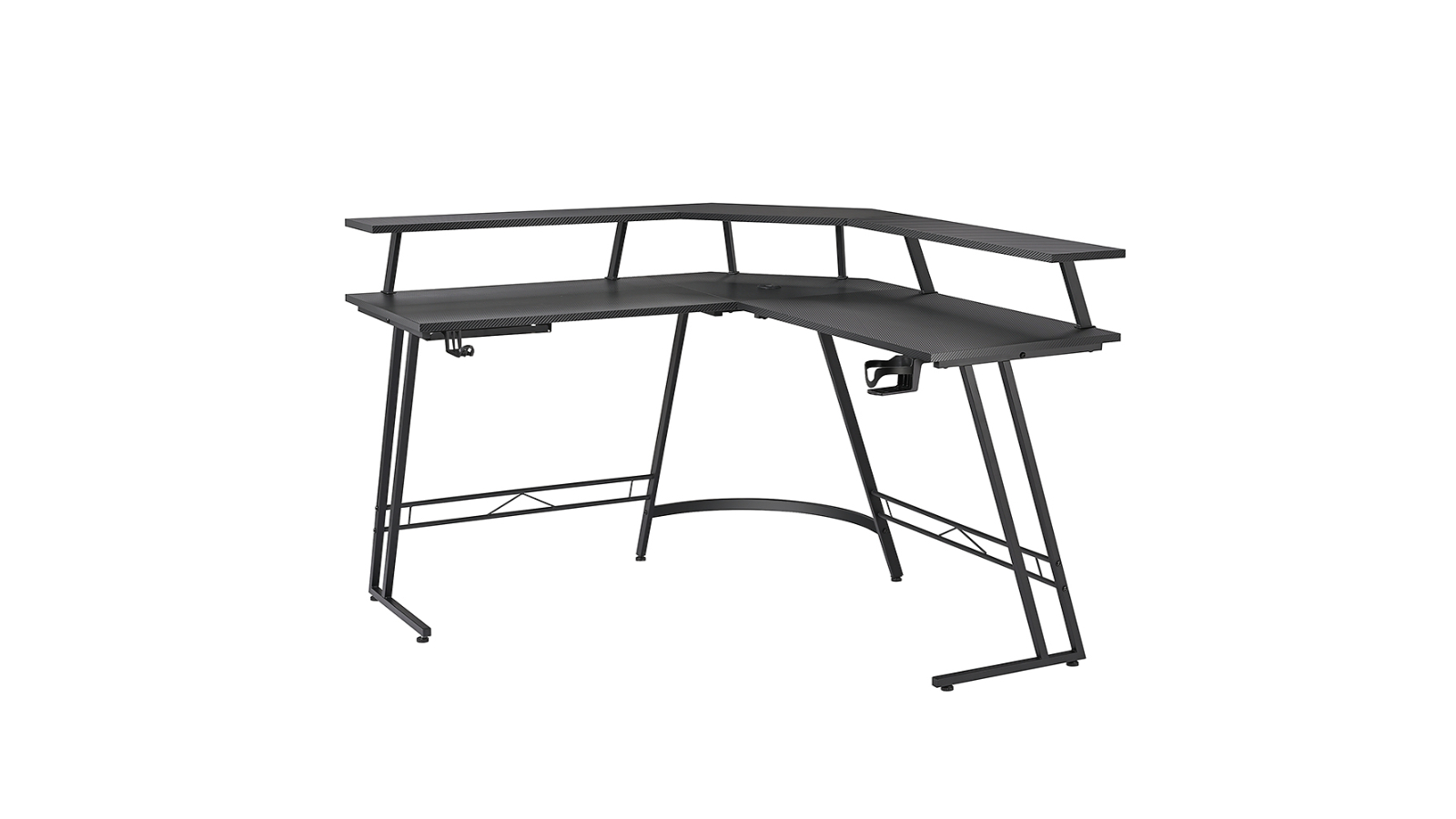 Aaron Furb Carbon Fiber LED L-Shaped Office and Computer Table with ...