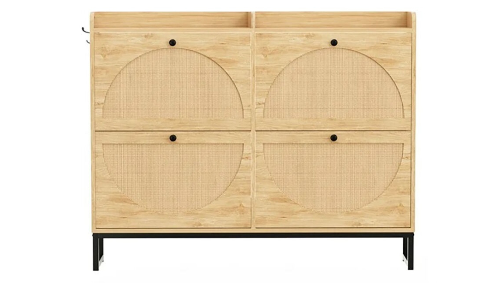 Furb 4-Drawer Shoe Cabinet Organiser Storage Flip-up Rack - Natural ...