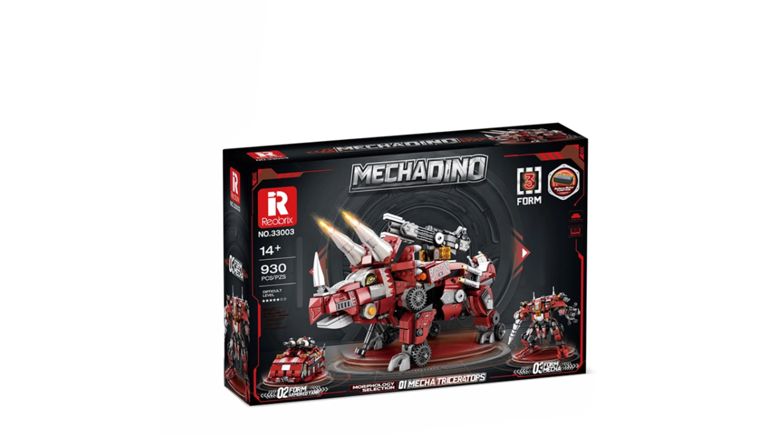 Reobrix Mecha Dino Mecha Triceratops with Power Building Set | Harvey ...