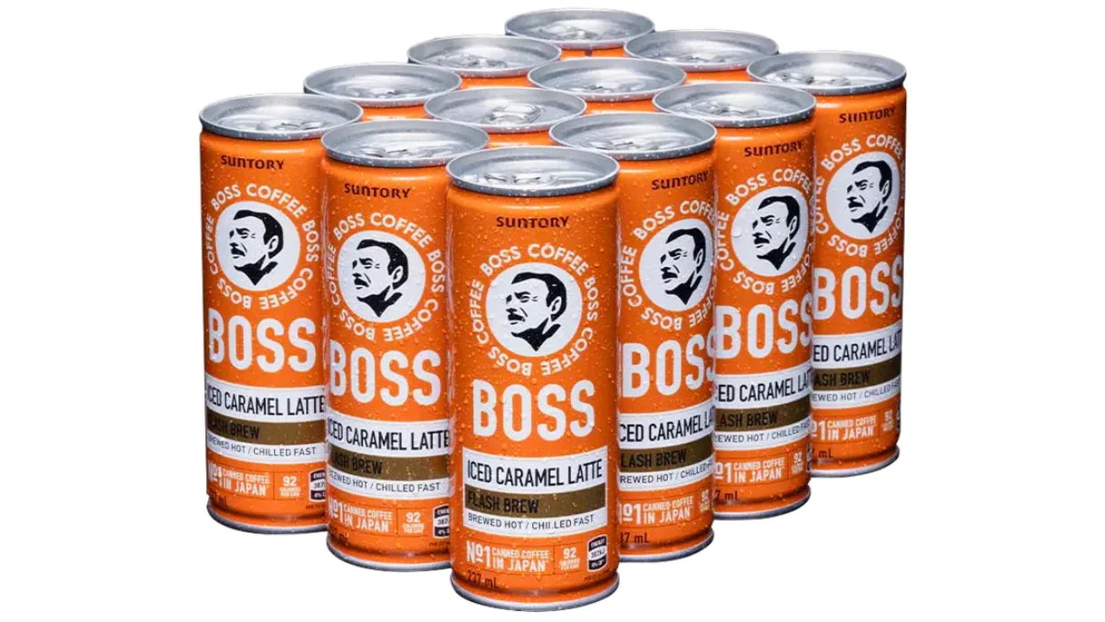 Suntory Boss Coffee Iced Caramel Latte 237ml - 12-Can Pack | Harvey Norman