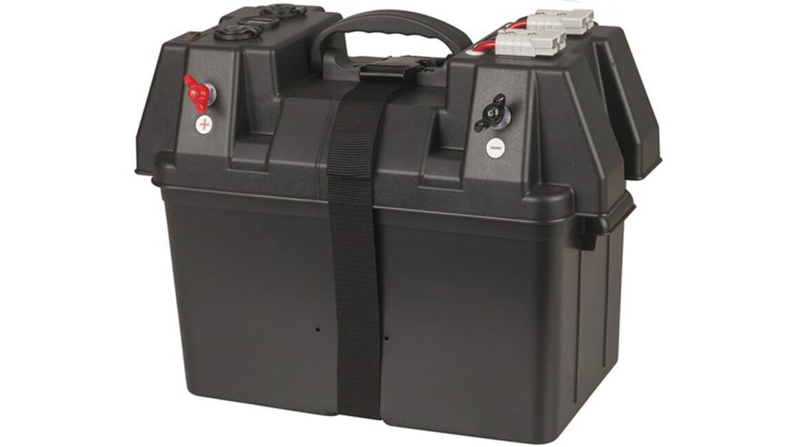 Portable 12V Battery Box with Voltmeter USB Charger and Anderson Plug ...