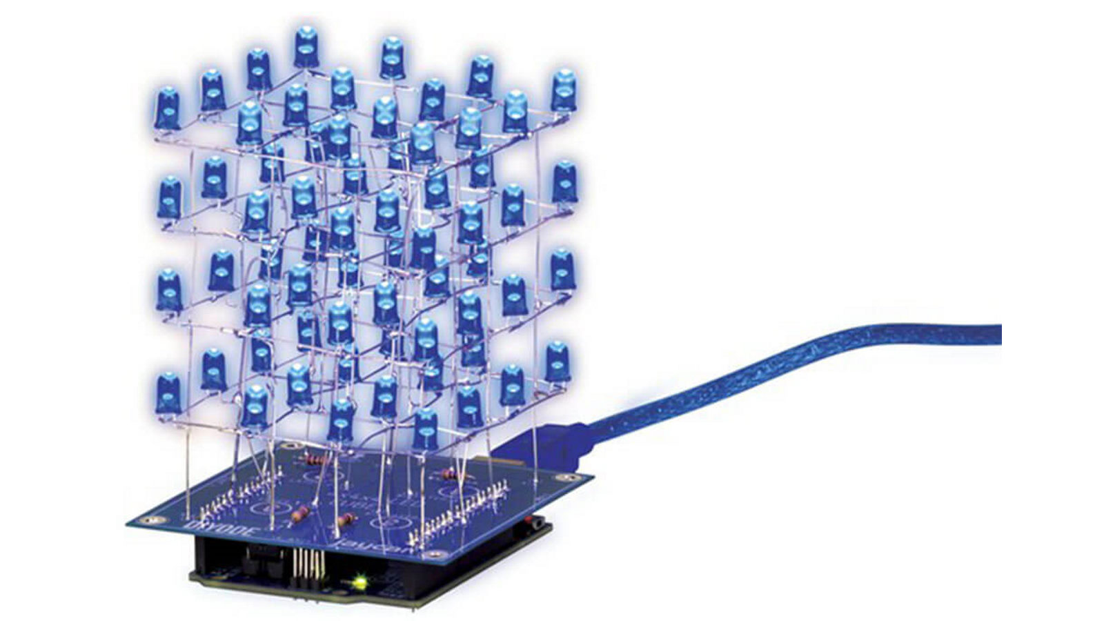 LatestBuy Build A Blue 4x4x4 LED Cube Solder Learning Kit | Harvey Norman