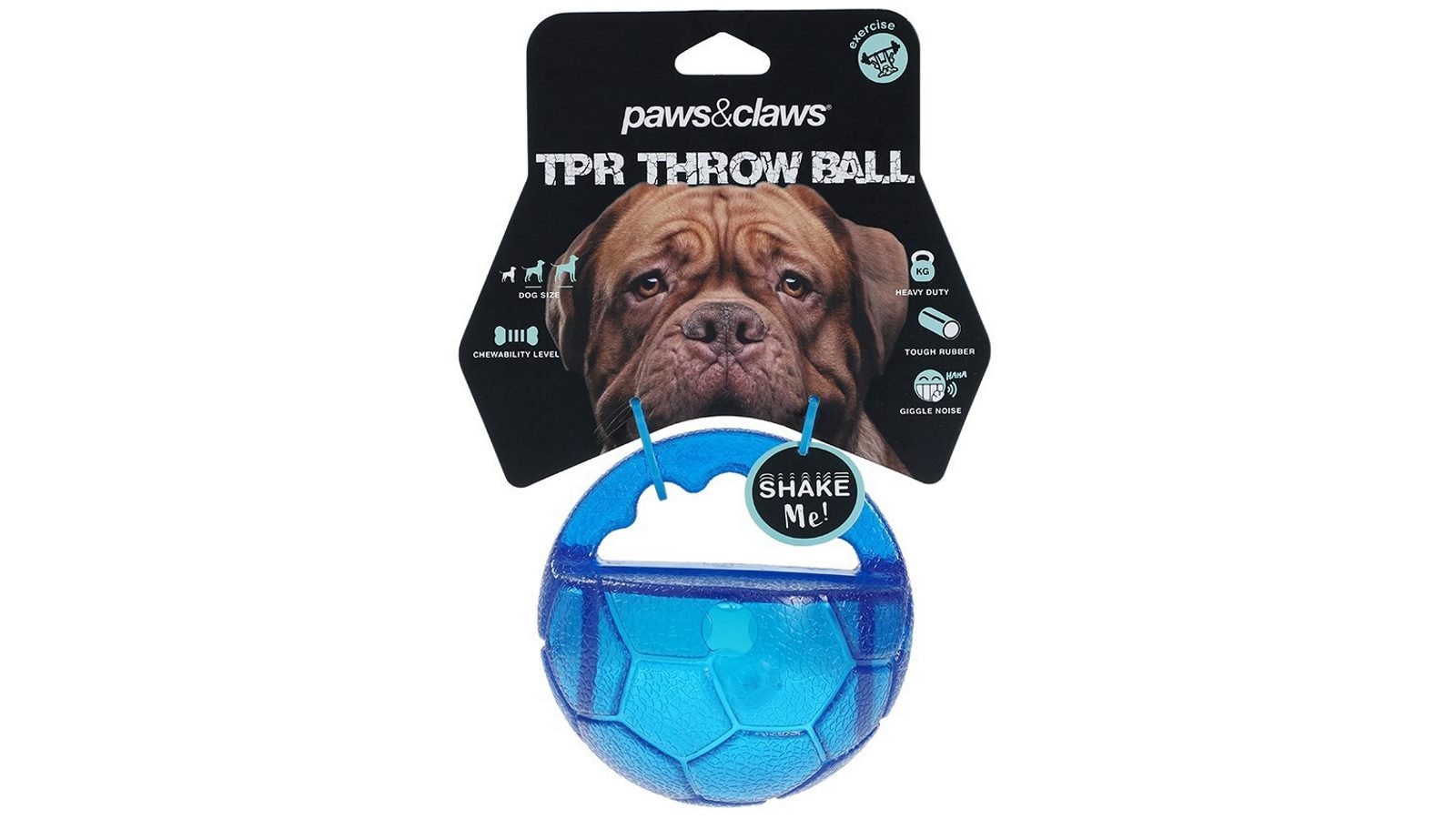 Paws and Claws Pet Giggle Throw Ball - Blue | Harvey Norman