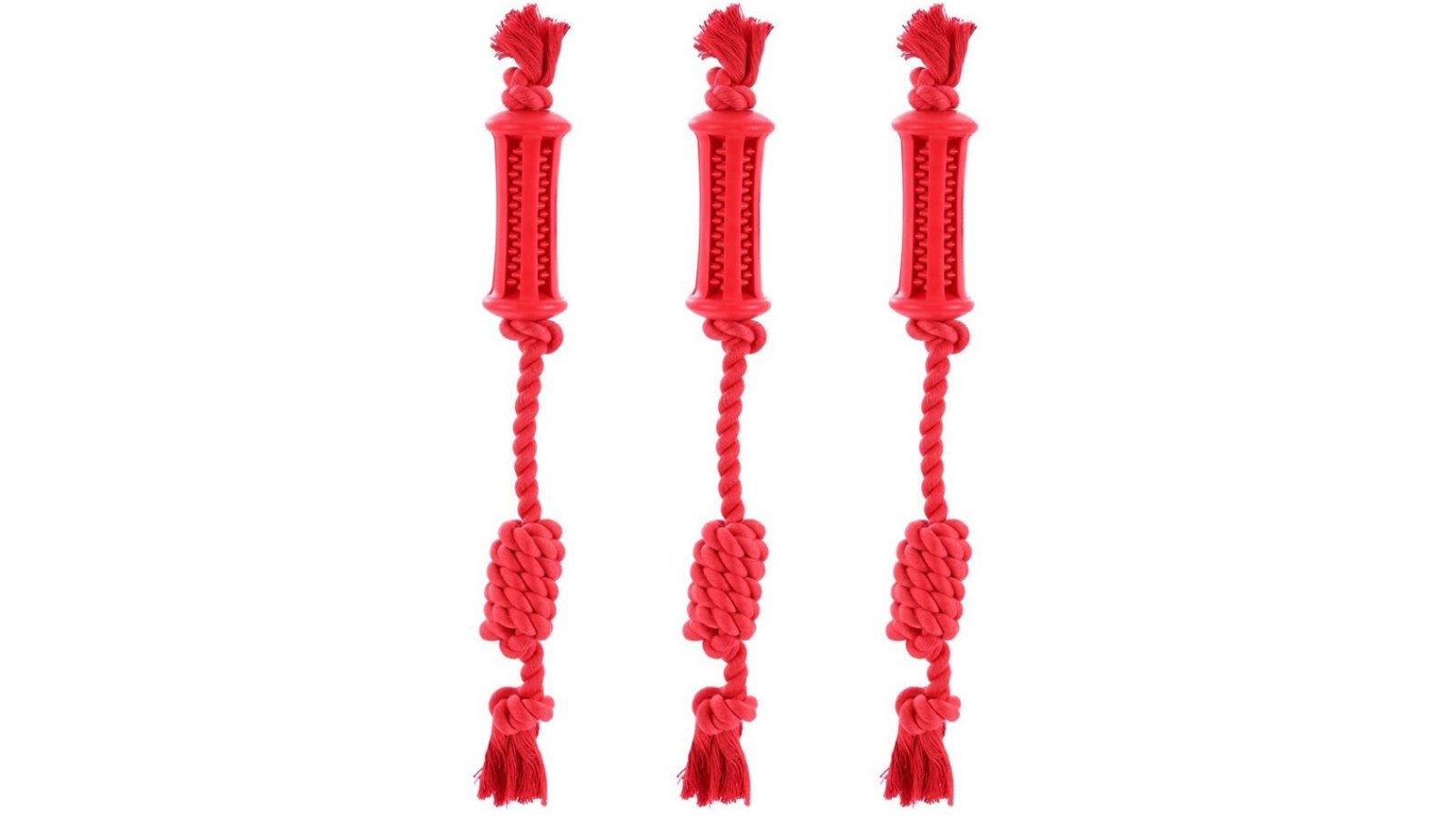 Paws and Claws 3-Pack Flavour-Bone Rope Tugger Beef Flavoured Rubber ...