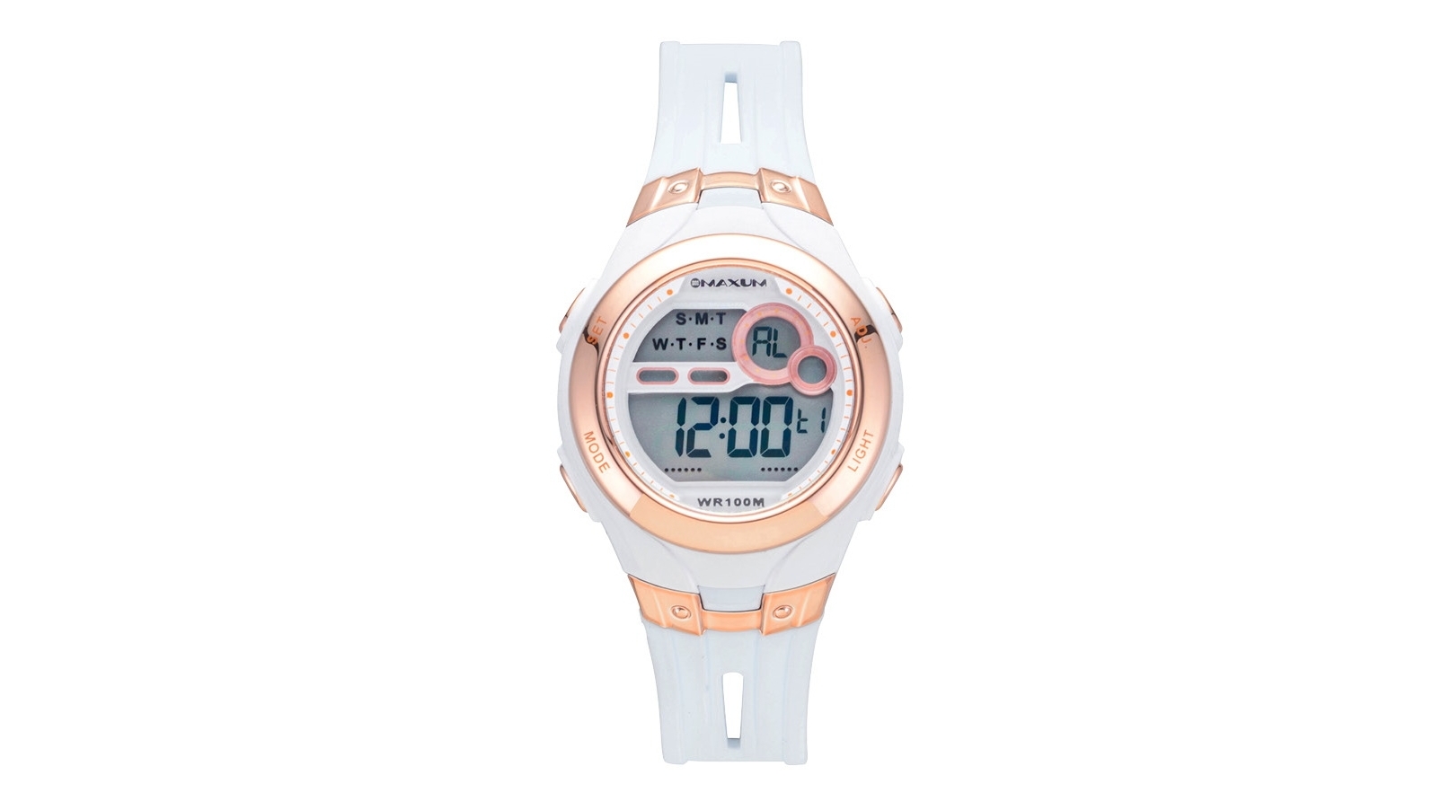 Maxum Avoca Digital Watch - White/Rose Gold | Harvey Norman