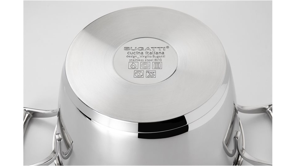 Bugatti 9-Piece Cookware Set with Glass Lids - Stainless Steel | Harvey ...