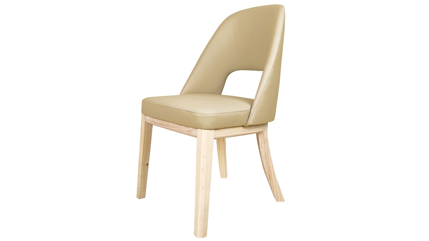 Domus Leather Dining Chair - Beige | Harvey Norman
