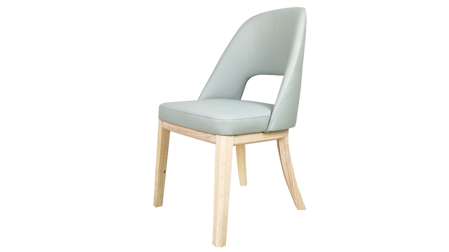 Domus Leather Dining Chair - Powder Blue | Harvey Norman